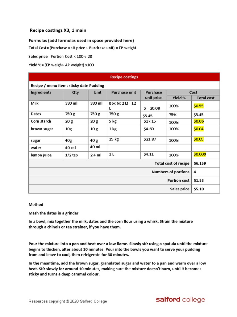 Ala Carte Dessert | PDF
