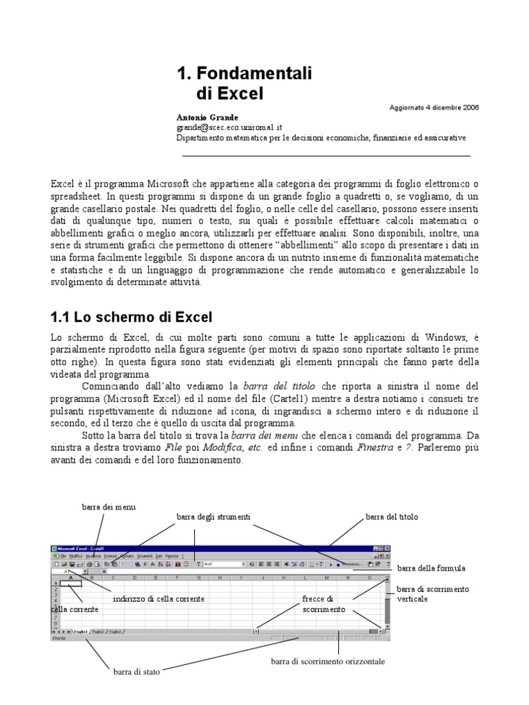 Appunti Excel | PDF