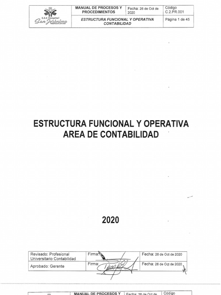 Estructura Funcional Contabilidad 2020 | PDF