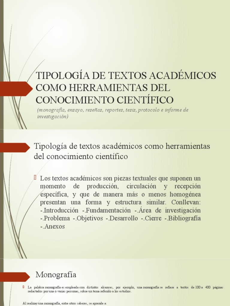 Tipología de Textos Académicos Como Herramientas Del Conocimiento | PDF | Ensayos | Autor