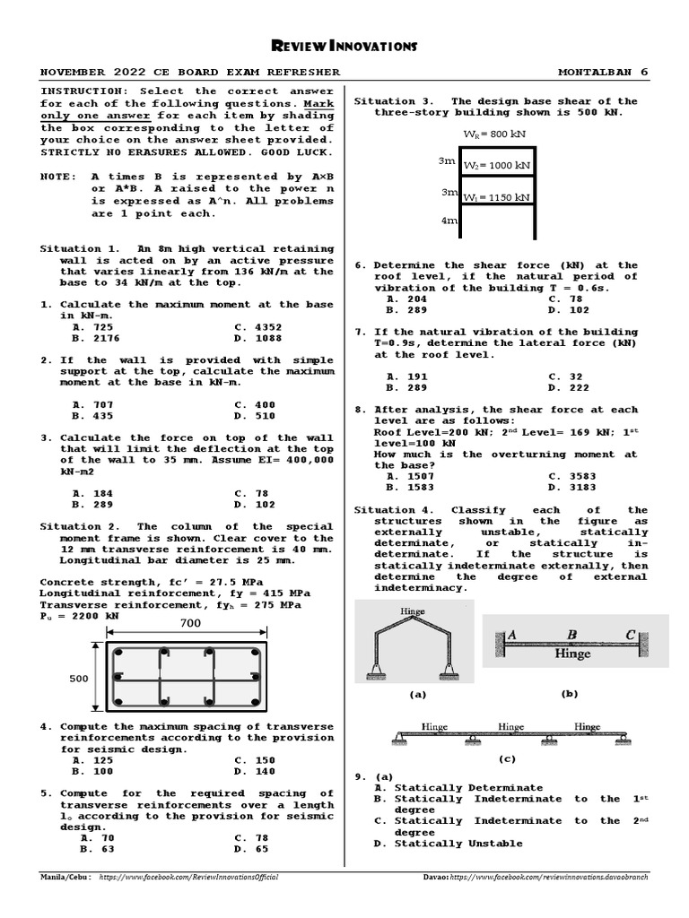CE Board Nov 2022 - Montalban - 6 AutoRecovered - 3 | PDF | Stress (Mechanics) | Earthquakes