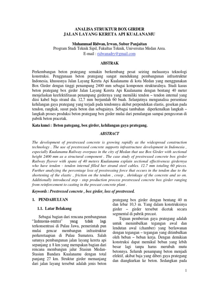 Analisa Struktur Box Girder | PDF