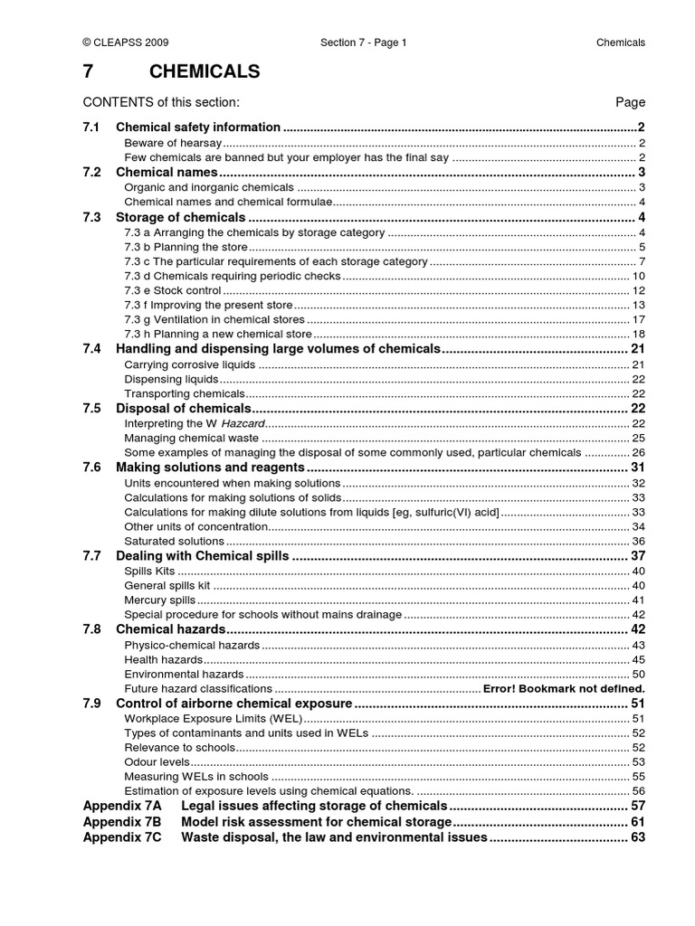 Handbook Section 7 Chemical Safety | PDF