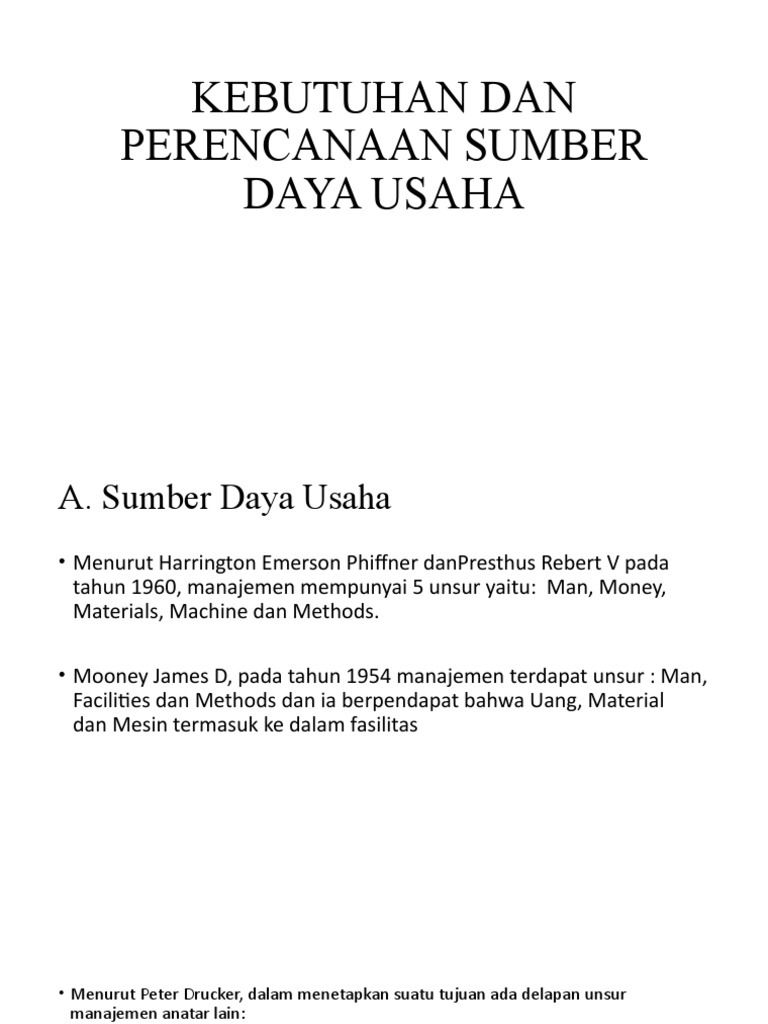 Kd 4 Kebutuhan Dan Perencanaan Sumber Daya Usaha Pdf