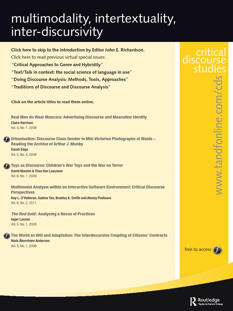 Multimodality, Intertextuality, Interdiscursivity | PDF | Analysis | Linguistics