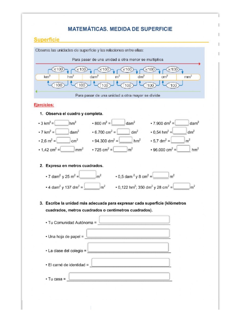 Ejercicio de Medida de Superficie | PDF