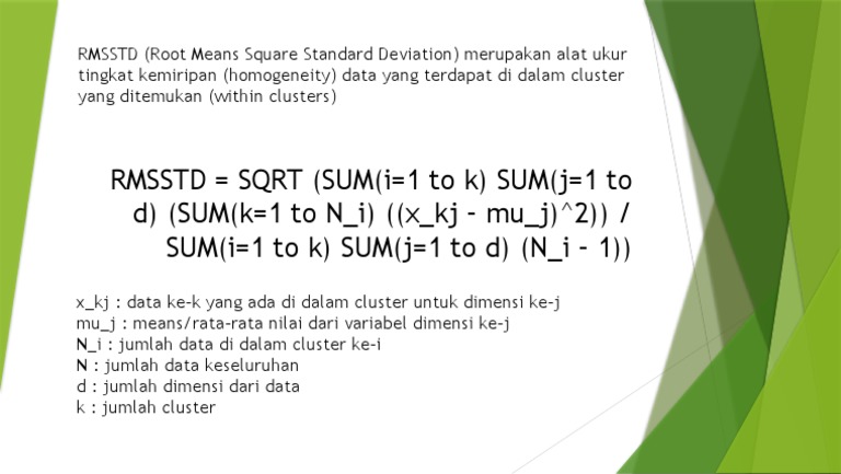 RMSSTD SQRT (SUM (I 1 To K) | PDF | Teaching Methods & Materials | Science & Mathematics