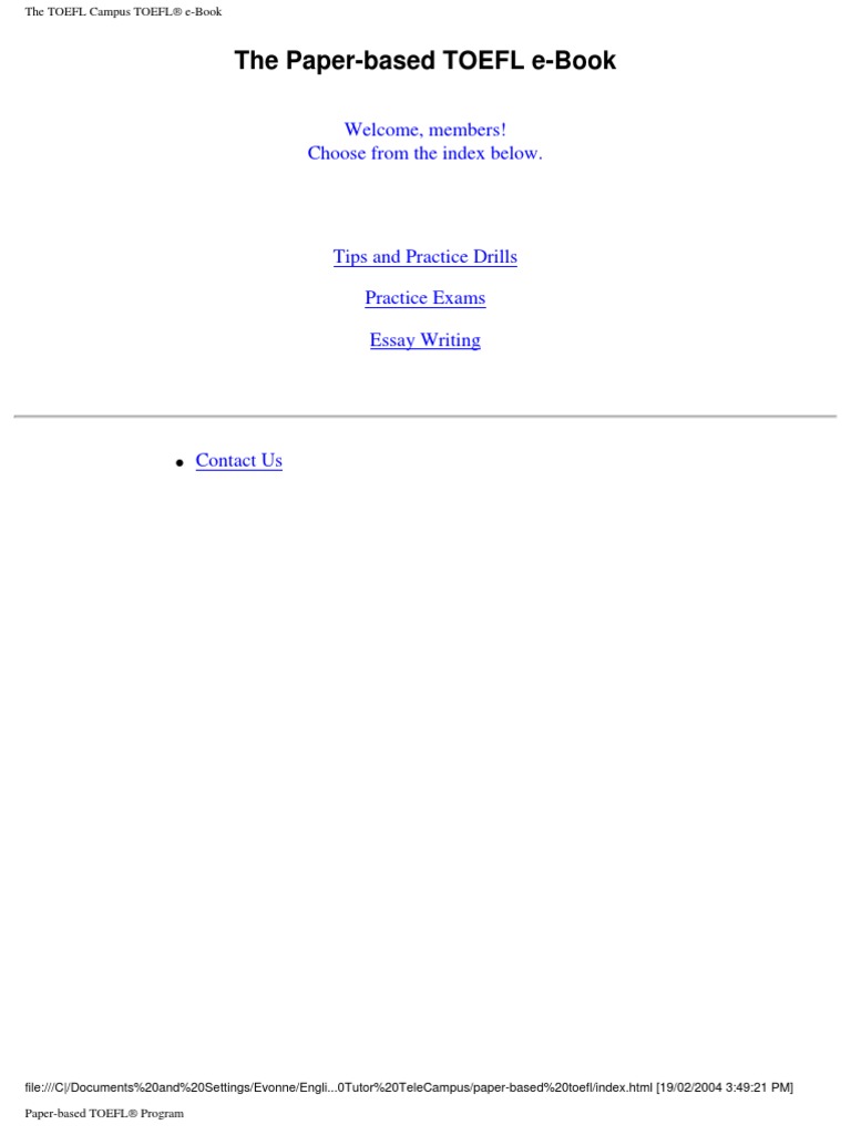 Paper Based TOEFL | PDF | Noun | Adverb