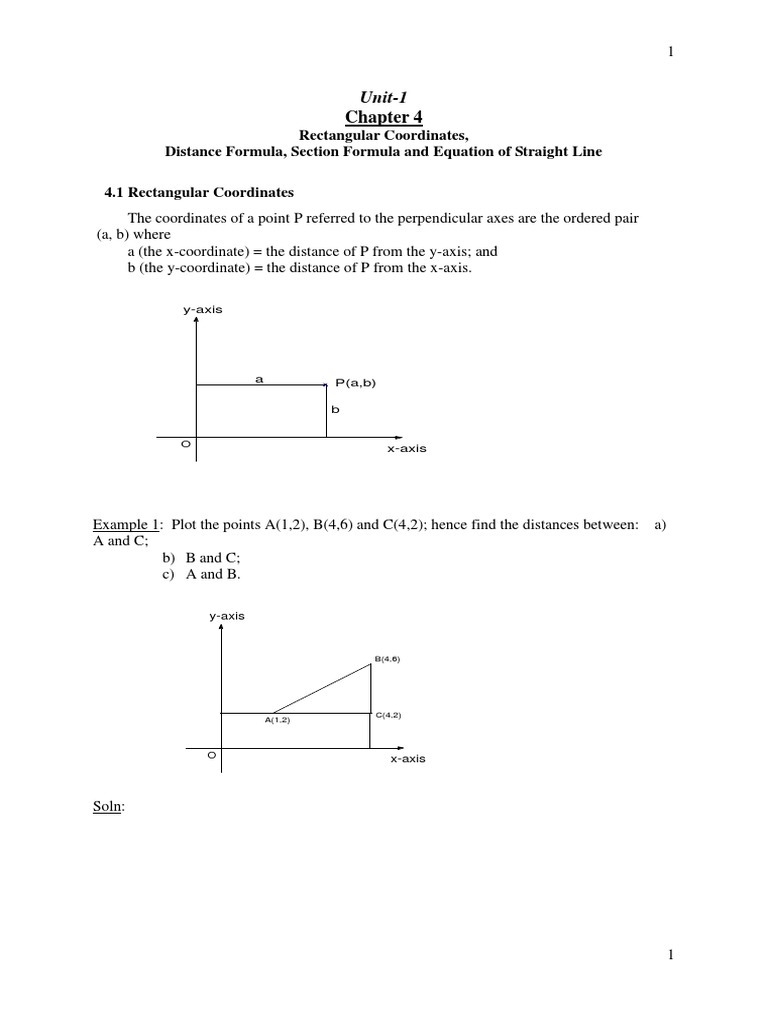 Unit 1 Chapter 4 (Rectangular Coordinates) | PDF | Triangle | Line ...