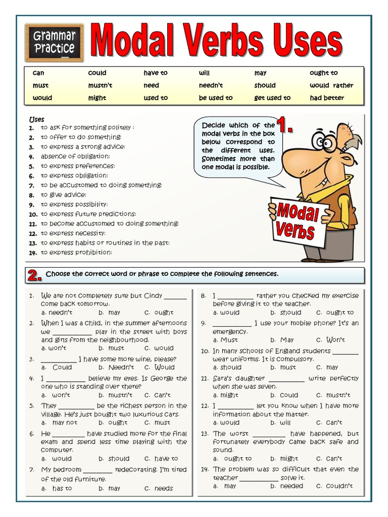 Modal Verbs Practice Guide | PDF | Language Mechanics | Linguistic ...