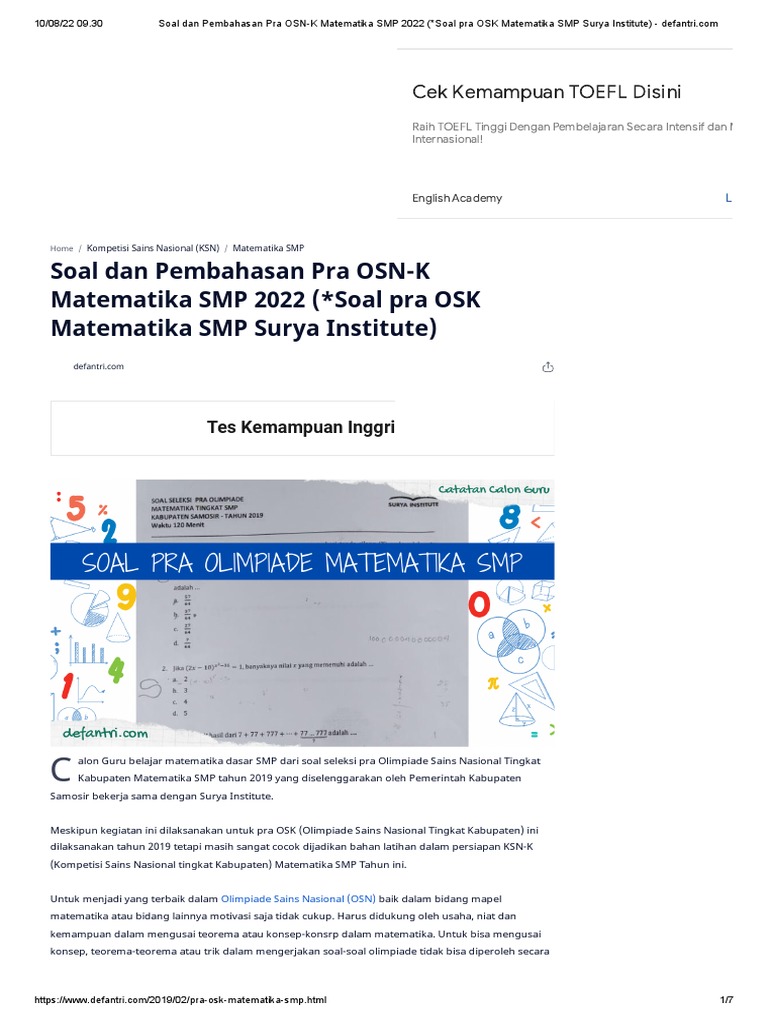 Latihan Soal Olimpiade 2 | PDF