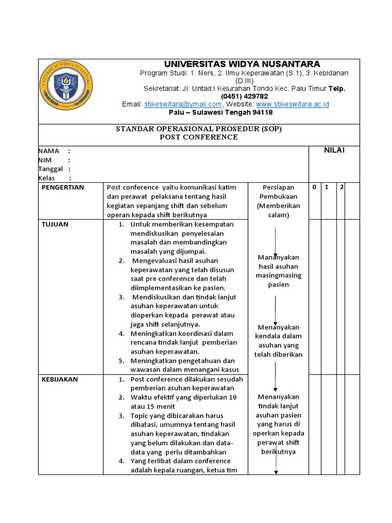SOP Pre Post Conference | PDF