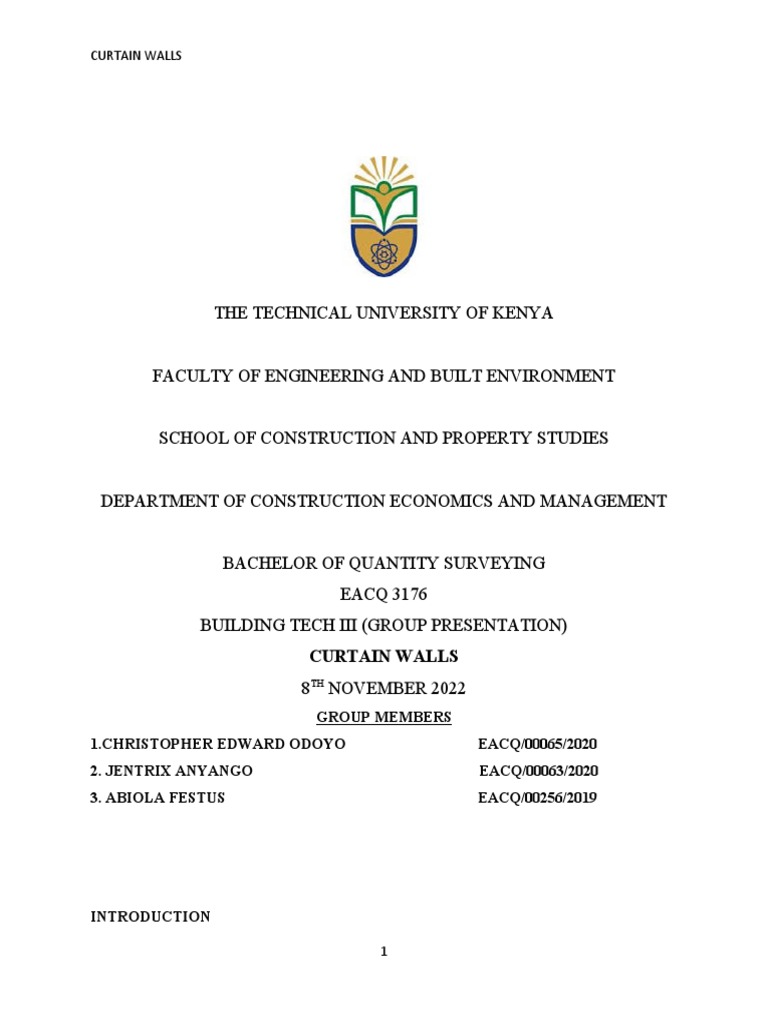Curtain Walling | PDF | Components | Structural Engineering