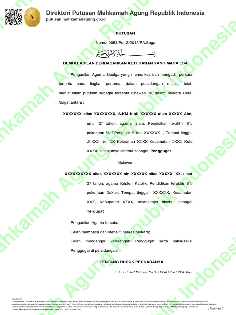 Putusan 53 PDT.G 2013 Pa - Sbga 20220622154850 | PDF