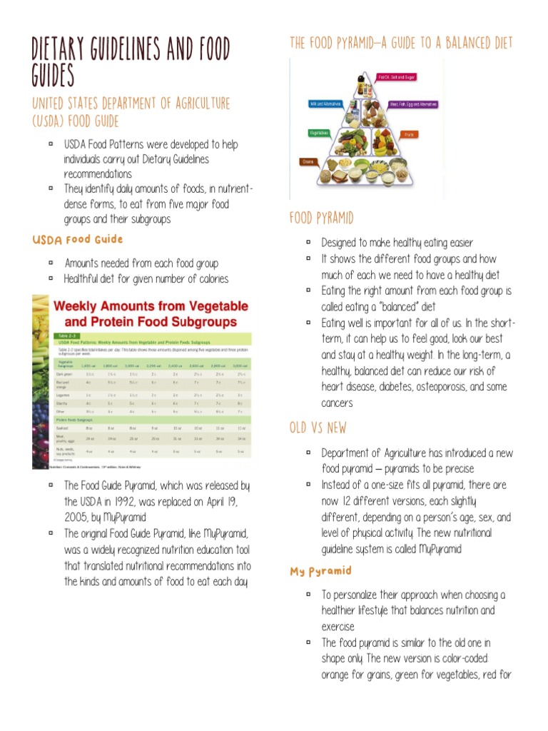4 Dietary Guidelines and Food Guides | Download Free PDF | Foods ...