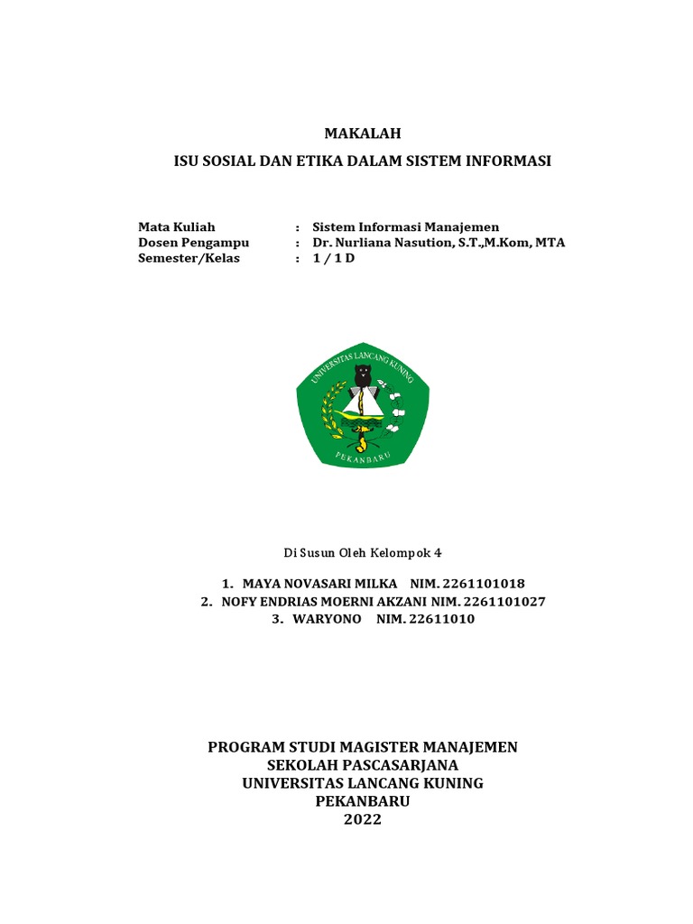 Tugas Kelompok 4 SIM | PDF | Komputer