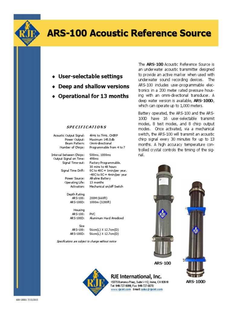 600-18001 7-15-2015 Ars-100 | PDF | Telecommunications | Electricity