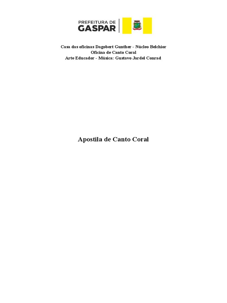 APOSTILA CANTO CORAL (Belchior) | PDF | Gatos | Amor