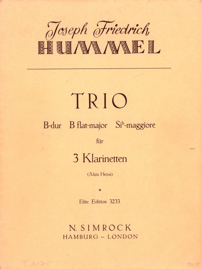 Partitura General y Partes - Trio in B-Flat Major For 3 Clarinets ...