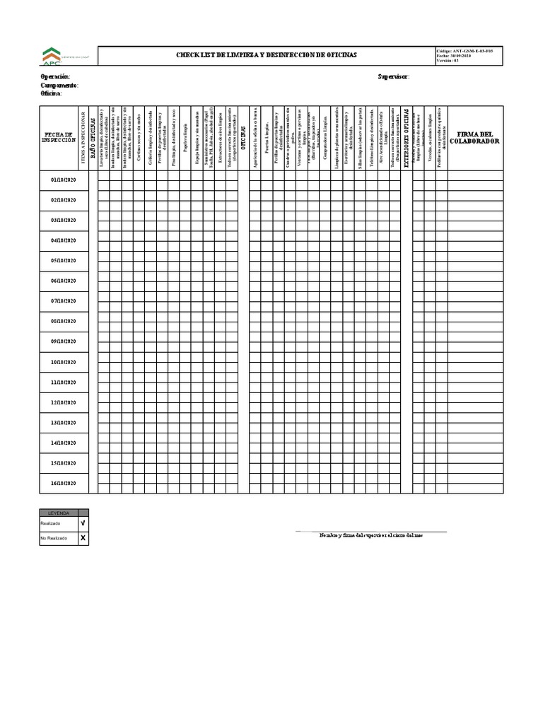 Check List HABITACIONES | PDF | Inicio | Bienes manufacturados