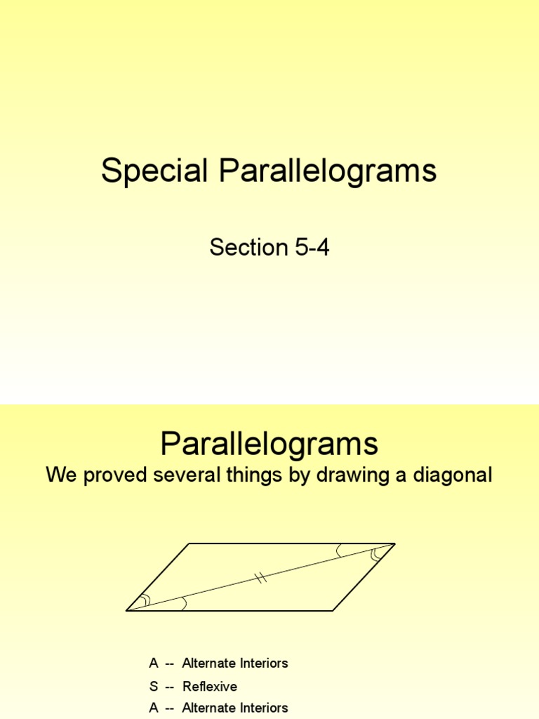 Geo 5-4 (Special Parallelograms) | PDF | Teaching Methods & Materials