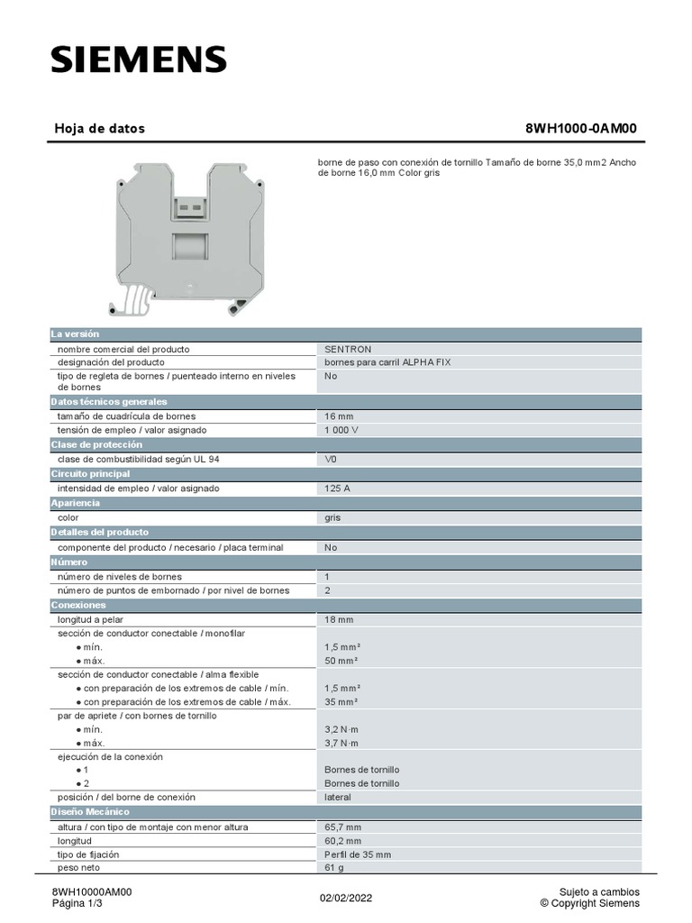 8WH10000AM00 Datasheet Es | PDF