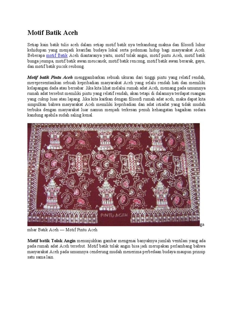 Motif Batik Aceh | PDF