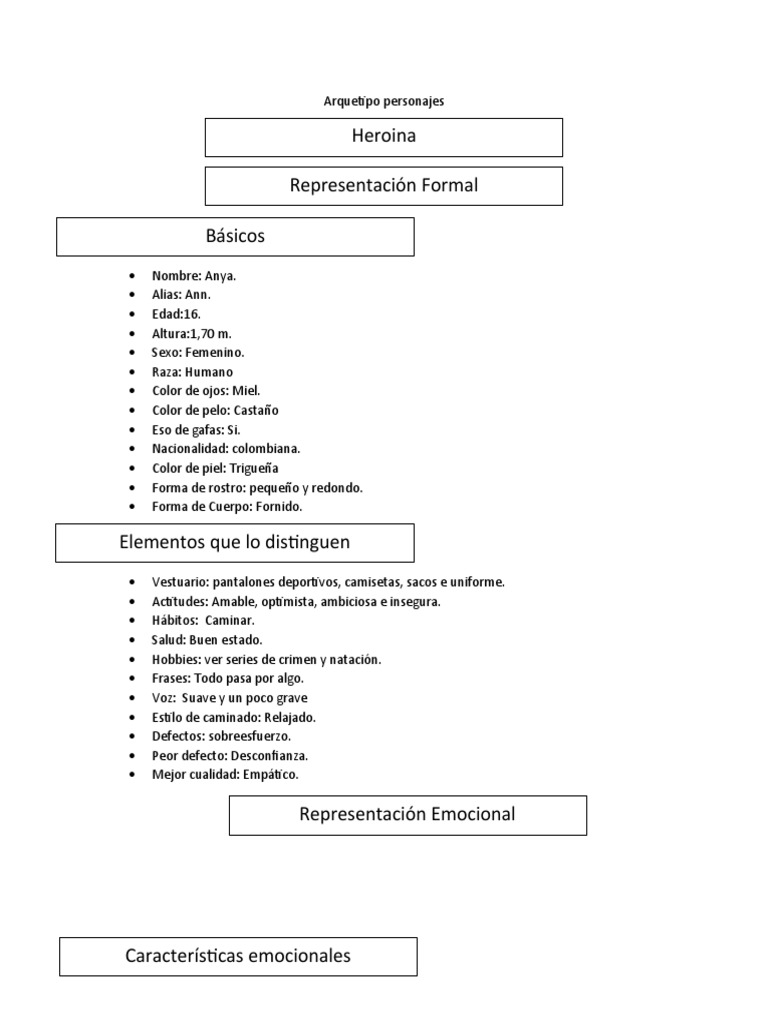 Arquetipo Personajes | PDF