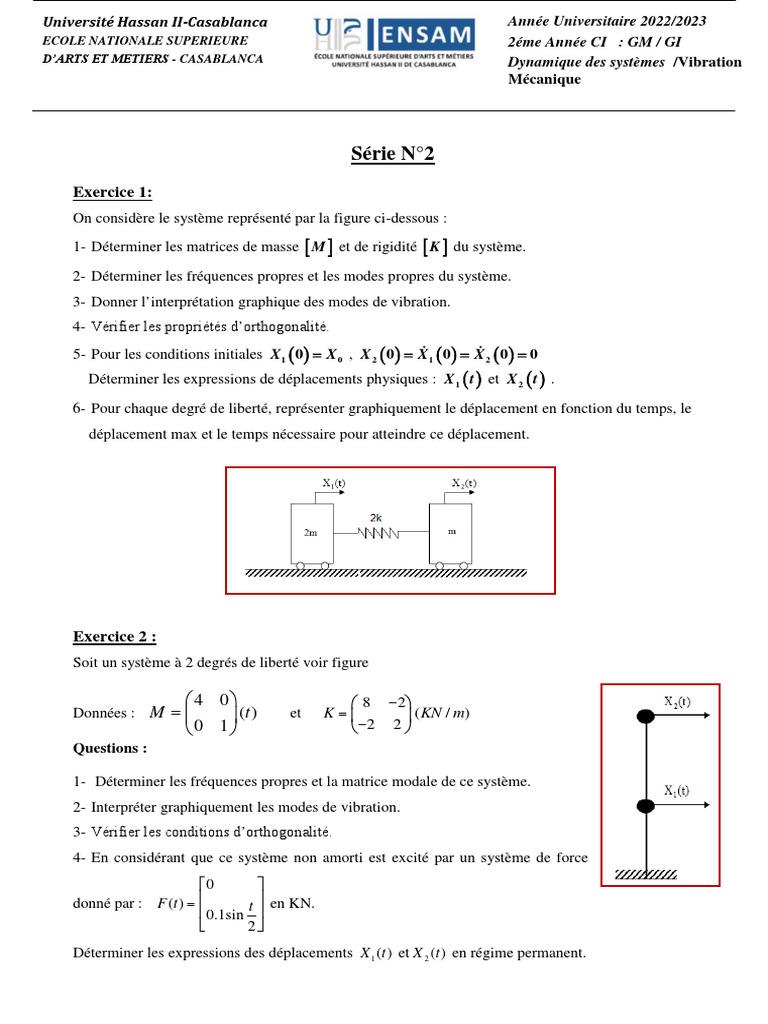 TD2 Dynamique 2022-2023 | PDF