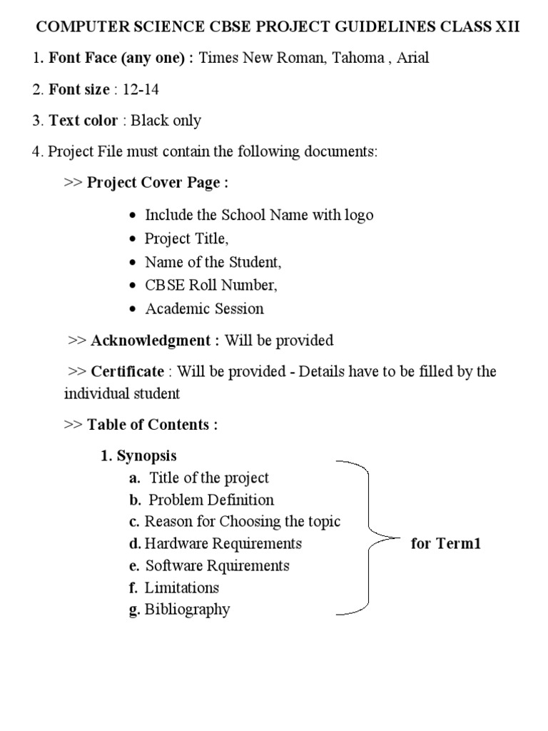 Computer Science Cbse Project Guidelines Class Xii | PDF | Computer File | Bibliography
