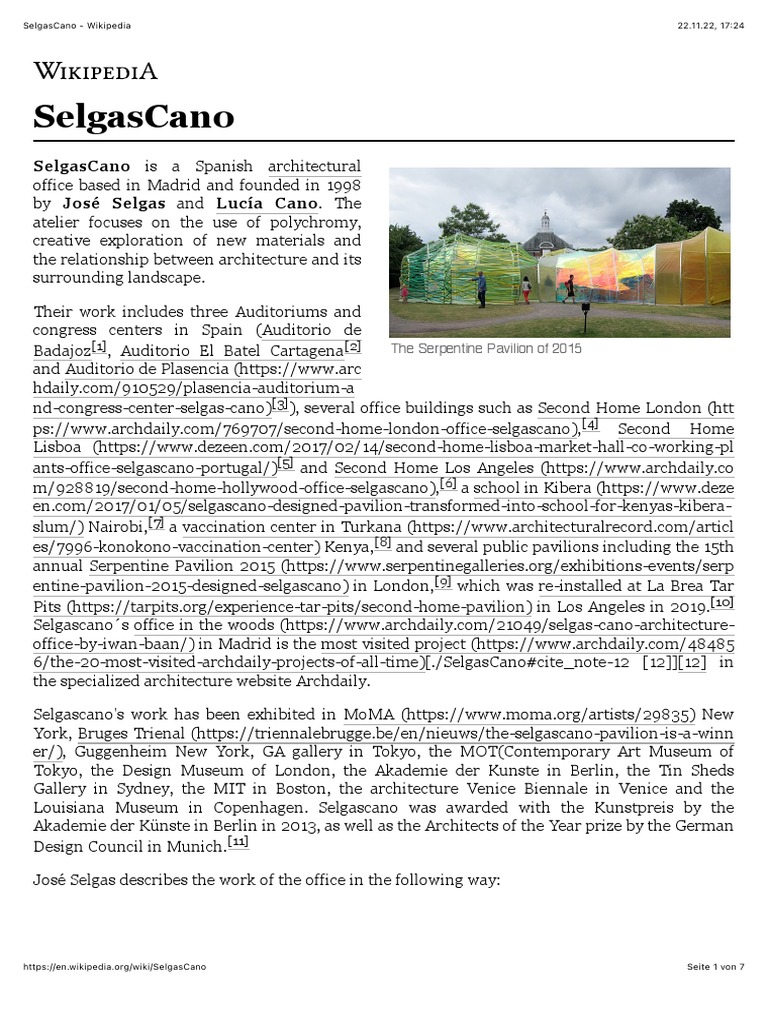 SelgasCano - Wikipedia | PDF | Design