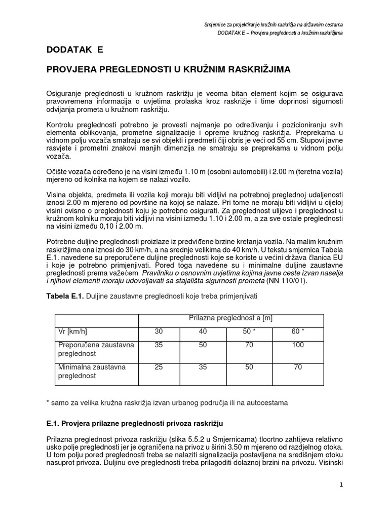 Smjernice Kruzna Raskrizja DODATAK E | PDF