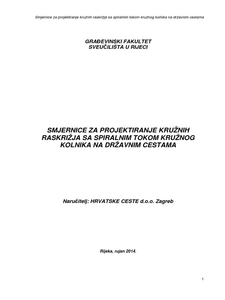 Smjernice Turbo Kružna Raskrižja-Hrvatske Ceste | PDF