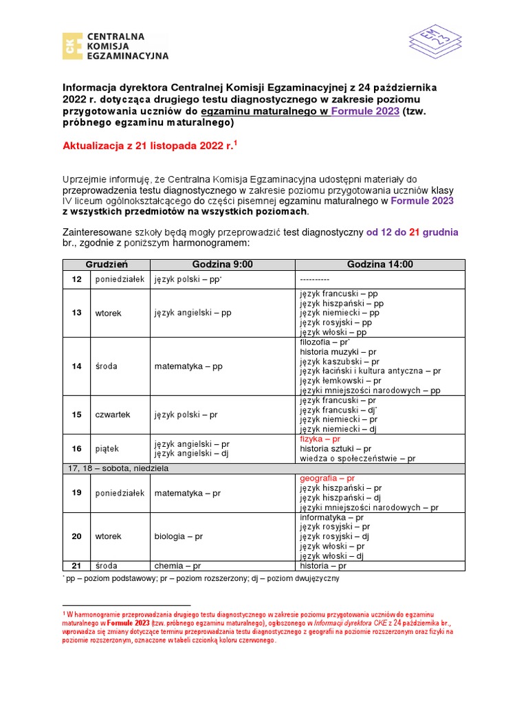 EM23 Test Diagnostyczny GRUDZIEŃ - 22 | PDF