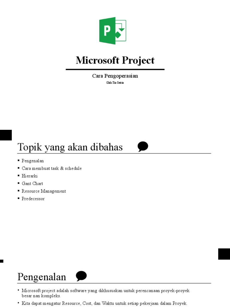 Cara Pengoperasian Microsoft Project | PDF