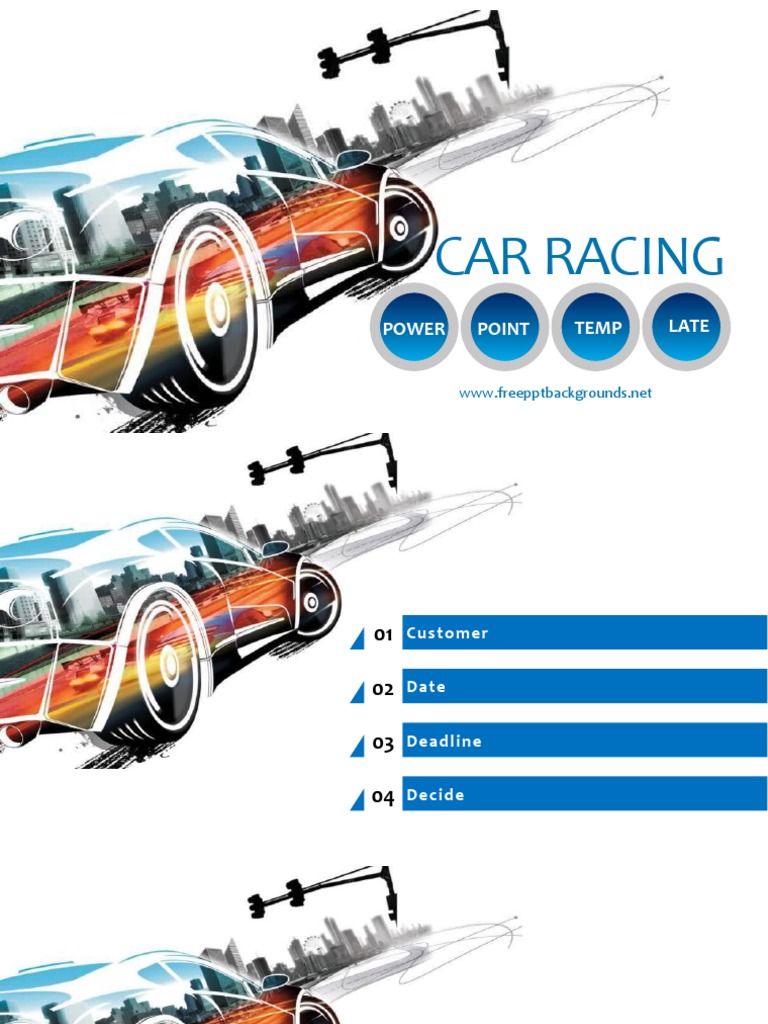 Car Racing Powerpoint Template | PDF