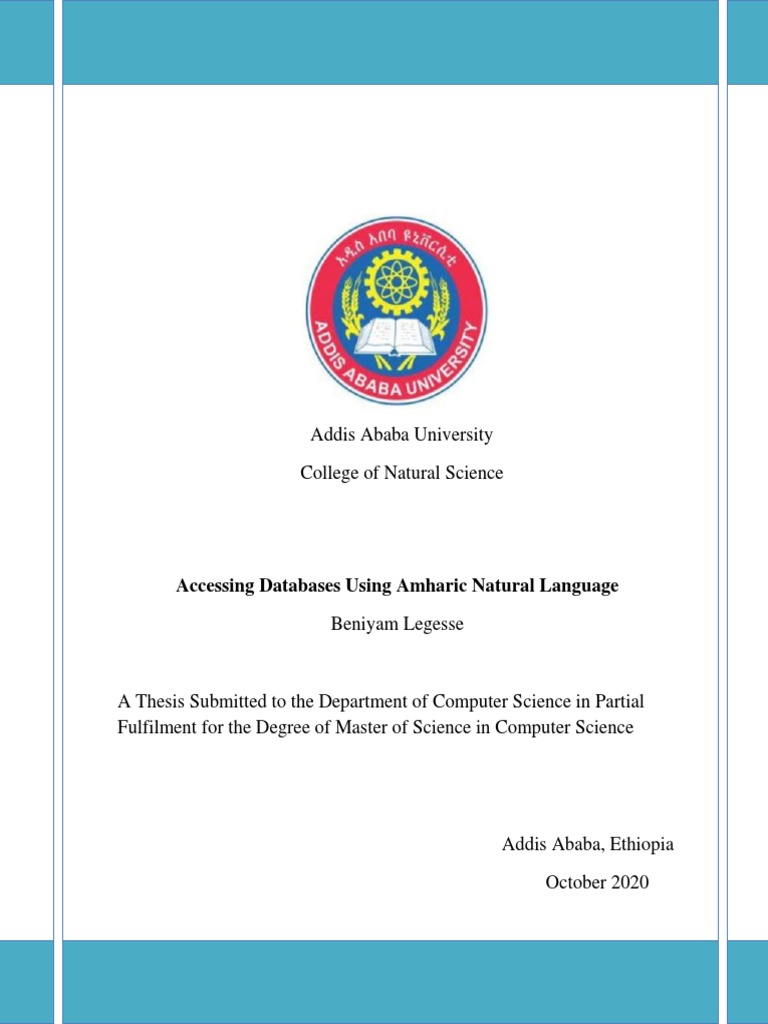 Beniyam Legesse 2020 | PDF | Databases | Relational Model