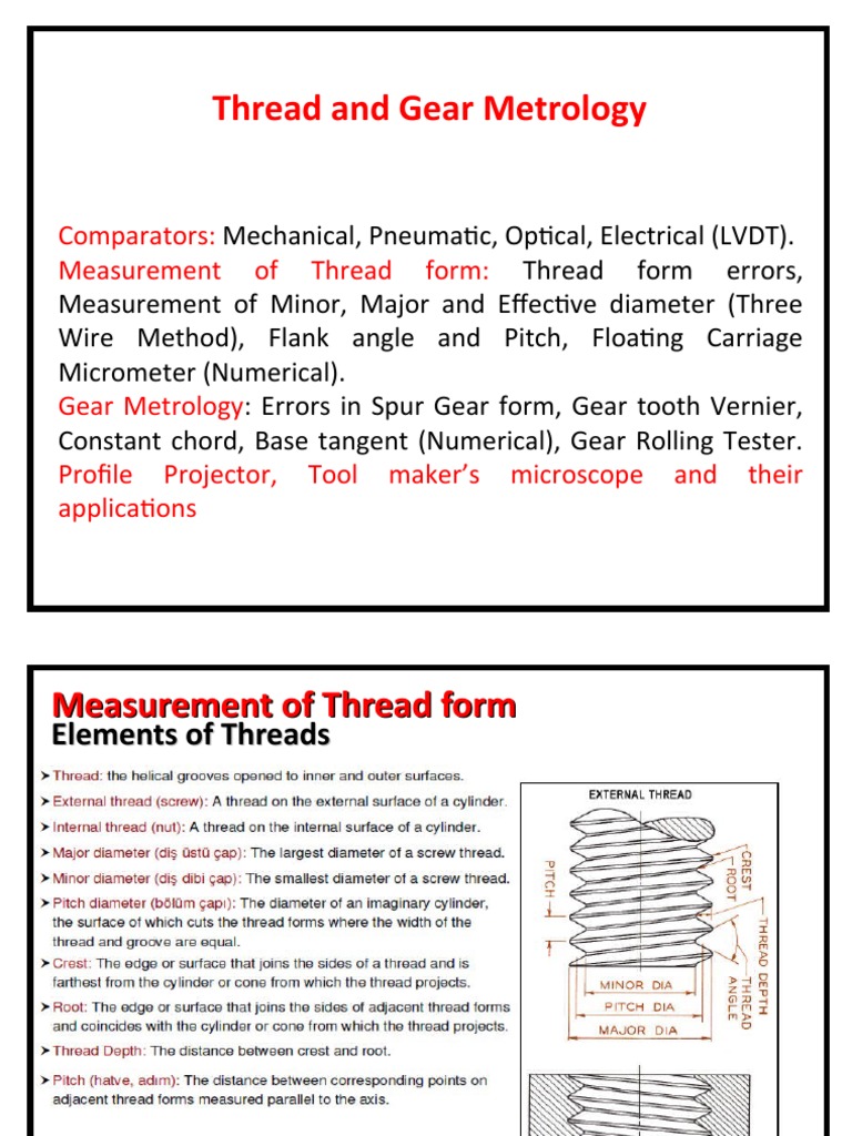 6-Screw and Gear Measurement | PDF | Gear | Mechanical Engineering