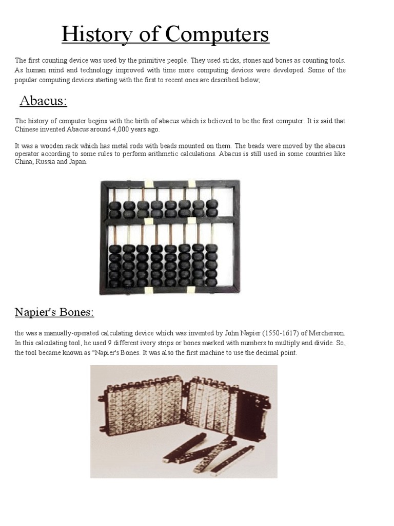 IT Assignment Histroy of Computer | PDF