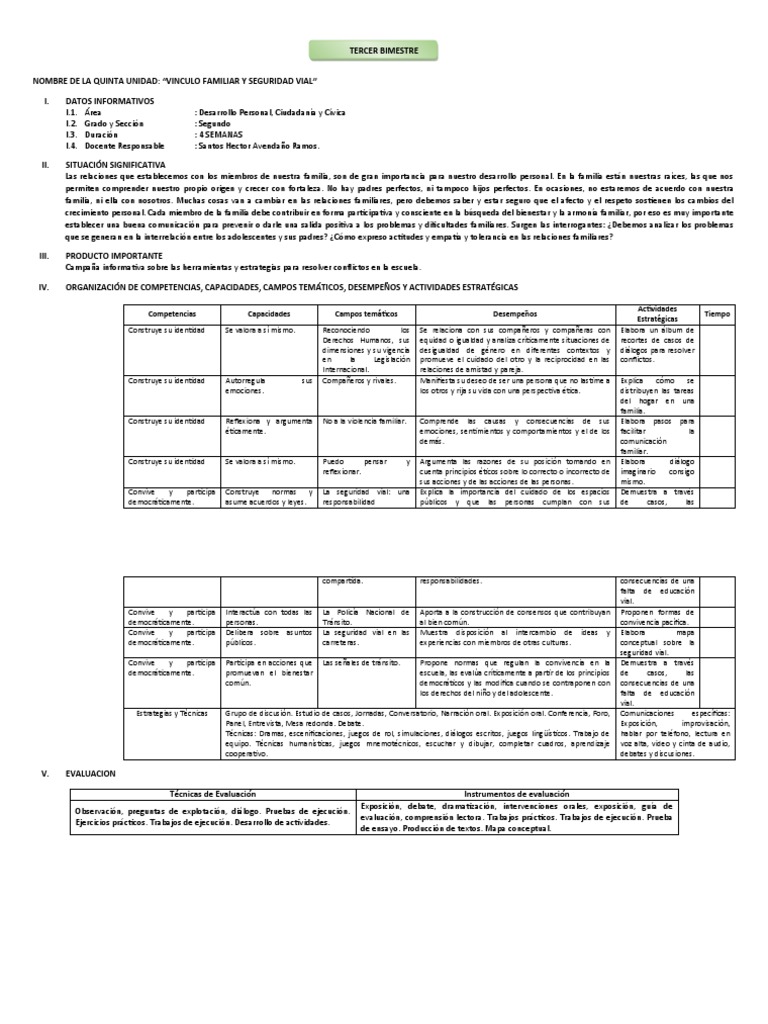 Quinta y Sexta Unidad - DPCC 2do | PDF