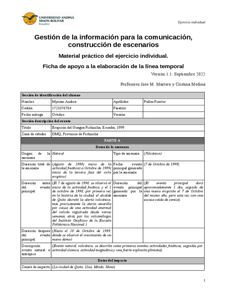 Ficha Ejercicio Individual | PDF | Volcán | Tipos de erupciones volcánicas Ficha Ejercicio Individual | PDF | Volcán | Tipos de erupciones volcánicas