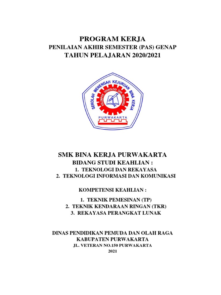 Program Kerja PAS Genap Dikonversi | PDF