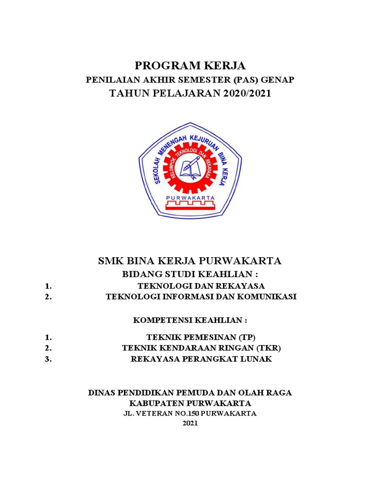 Program Kerja PAS Genap Dikonversi | PDF | Teknologi & Rekayasa
