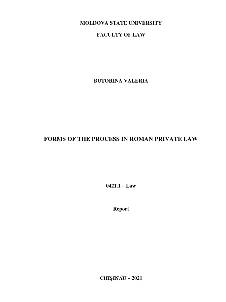 Forms of The Process in Roman Private Law | PDF