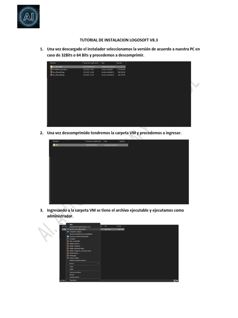 Tutorial de Instalacion Logosoft V8 | PDF | Ingeniería de software | Software del sistema