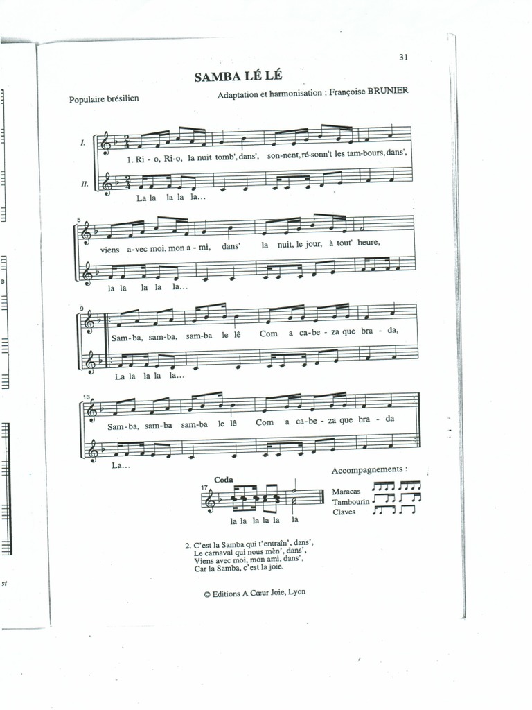 Chant Samba Lélé | PDF