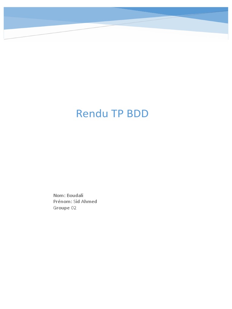 TP BDD | PDF