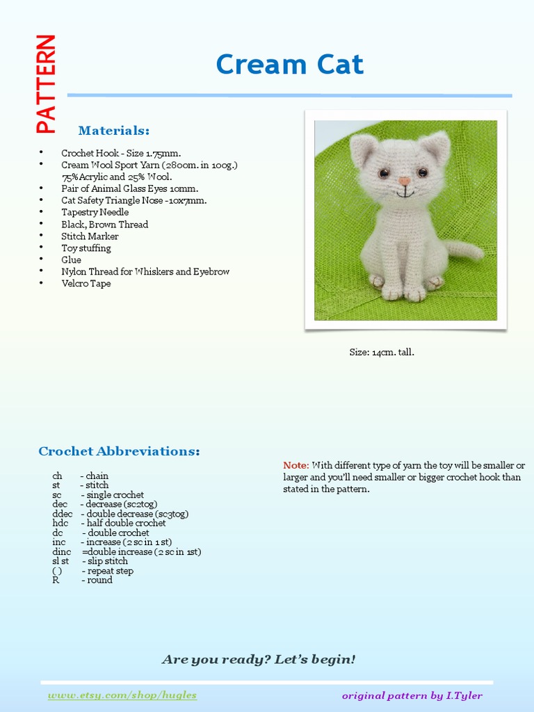 CATCREAMPattern | PDF | Crochet | Yarn