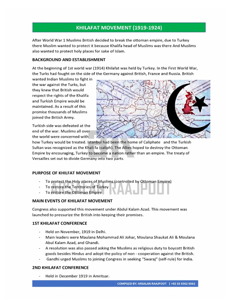 Khilafat Movement (Notes) | PDF