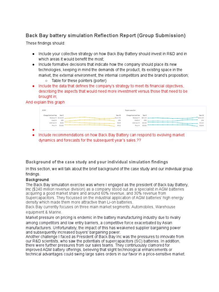 Back Bay Battery Simulation Report | PDF | Sales | Profit (Economics)